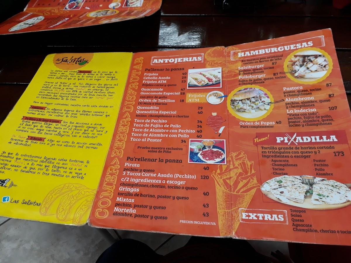 Carta del restaurante Las Salsitas, Nuevo Laredo