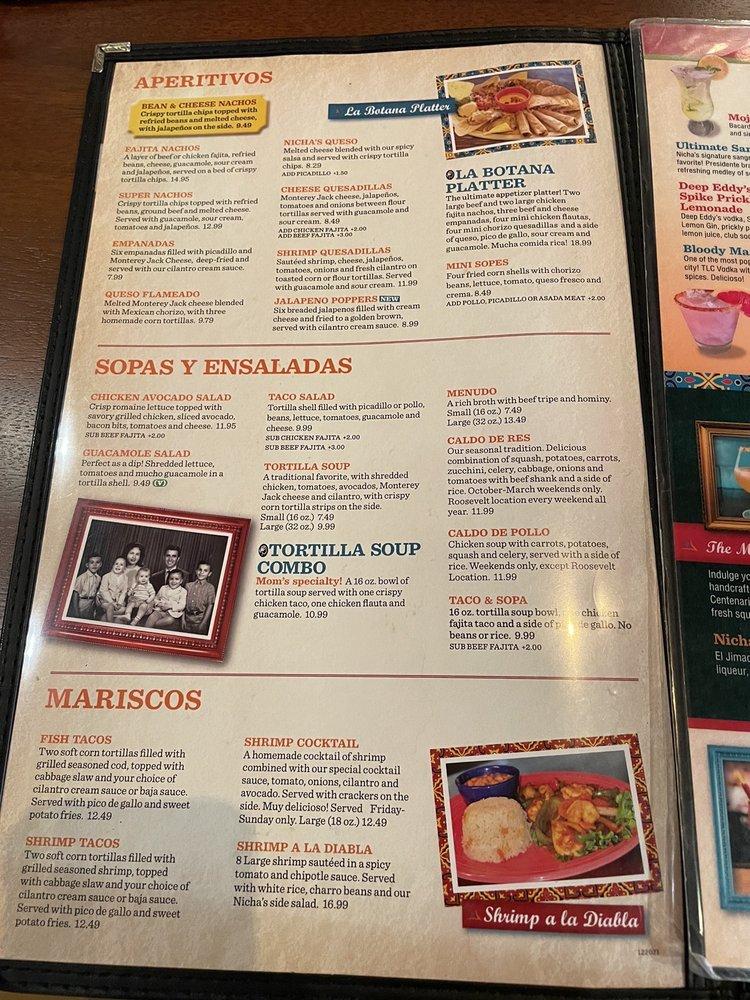 Menu at Nicha's Comida Mexicana - Loop 410 restaurant, San Antonio ...