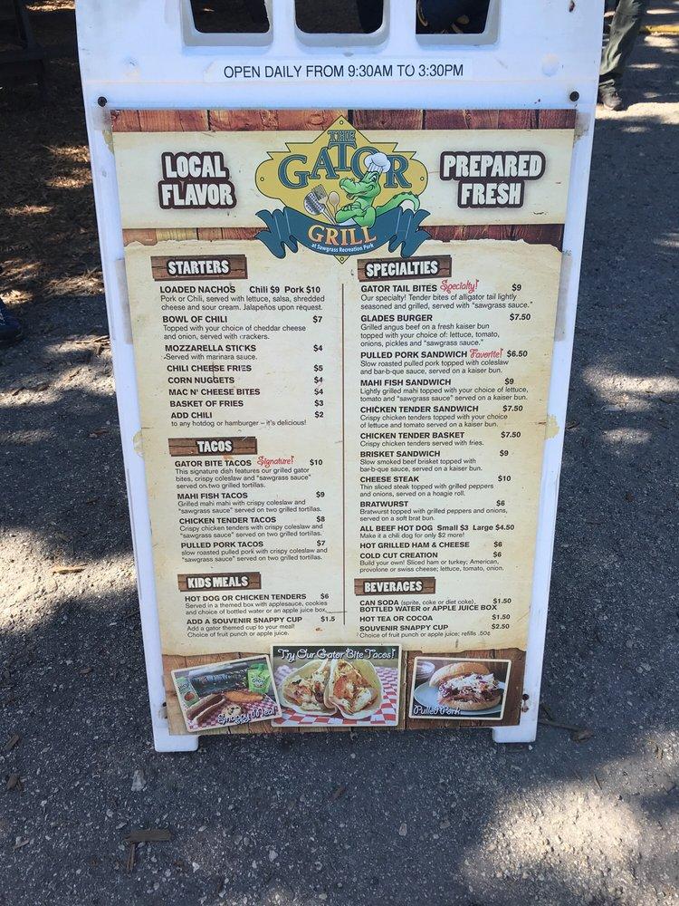 Menu at The Gator Grill, Weston