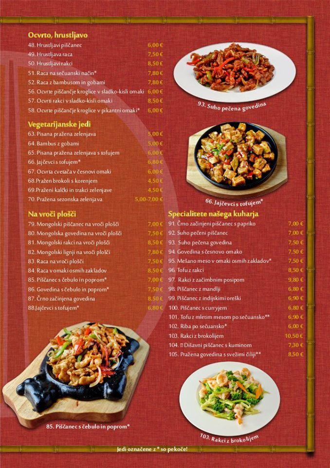Menu at Zlati Krožnik restaurant, Domžale