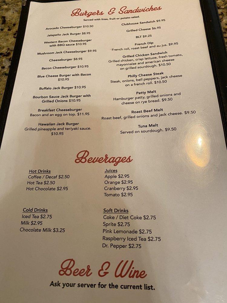 Menu at Patty's Cafe, Rosamond