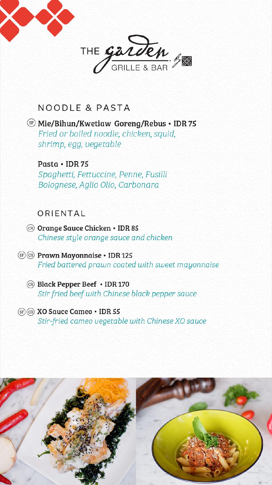 Menu at The Garden Grille & Bar by Hilton Garden Inn, West Jakarta