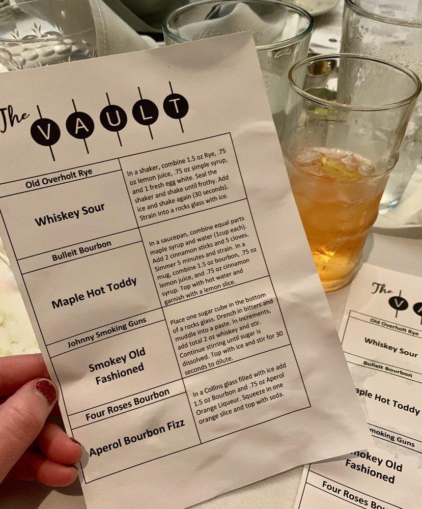Menu at The Vault Restaurant, Tulsa