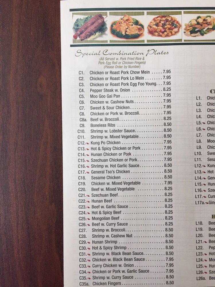 Menu at China City restaurant, Somers