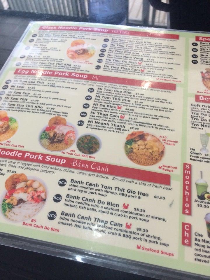 Menu at Pho Lien Hoa restaurant, Oklahoma City, 901 NW 23rd St