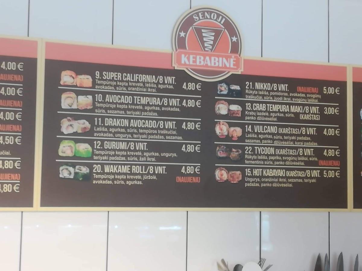 Menu at Biržų Senoji Kebabine, Wok, Sushi restaurant, Biržai