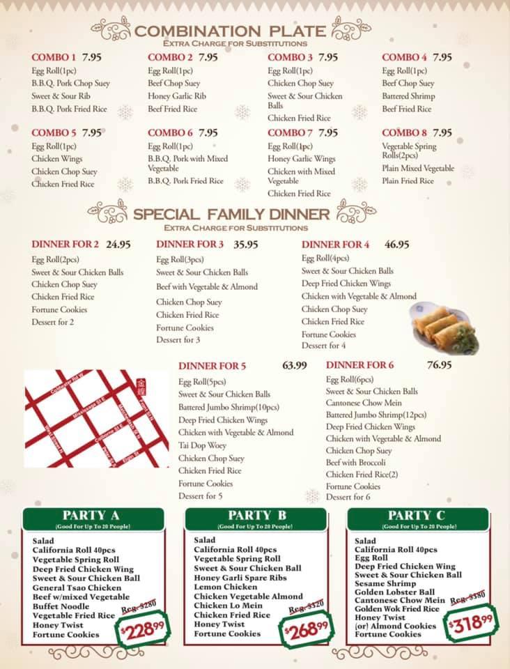 Menu at Golden Wok Chinese Restaurant, Orillia