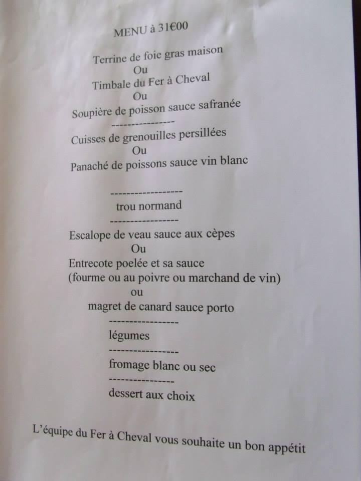 Menu au Le Fer à Cheval restaurant, Magneux-Haute-Rive