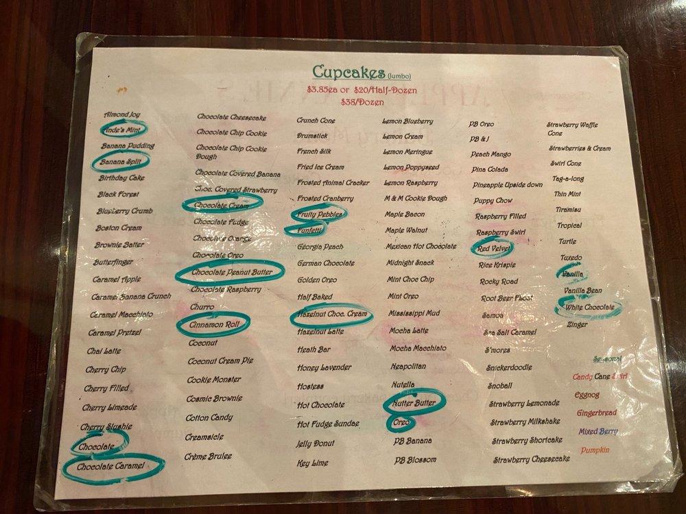Menu at Apple Annie's restaurant, Cheat Lake, Mid Atlantic Dr