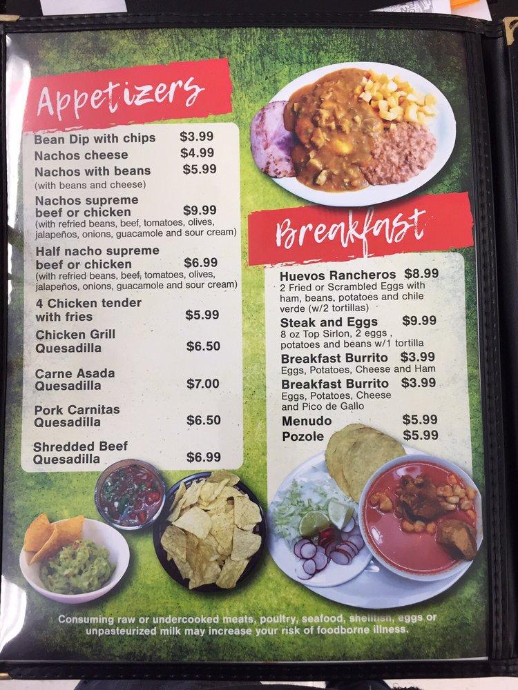 Menu at El Green Burrito restaurant, Tooele, 162 N Main St