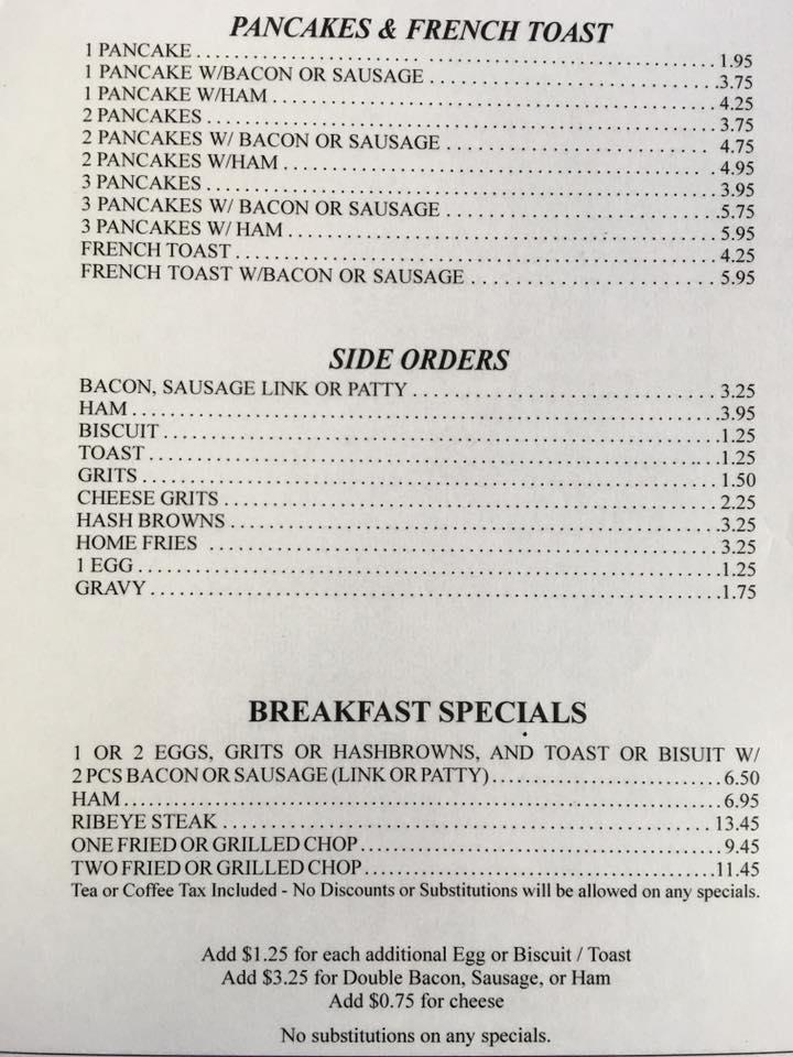 Menu at Freeport Cafe, Freeport, 39 FL-20