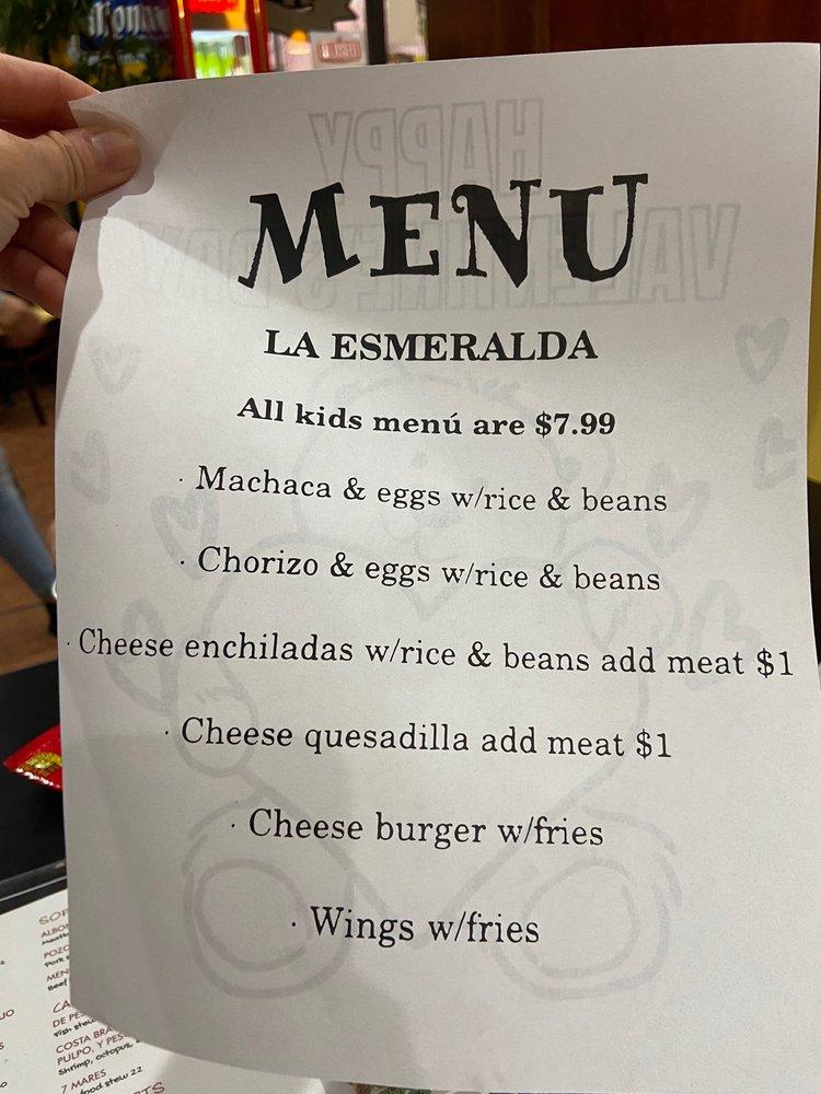 Menu at La Esmeralda Mexican and Seafood Restaurant, Santa Clarita