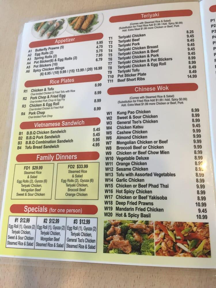 Menu at Happy Pho Time restaurant, Bonney Lake