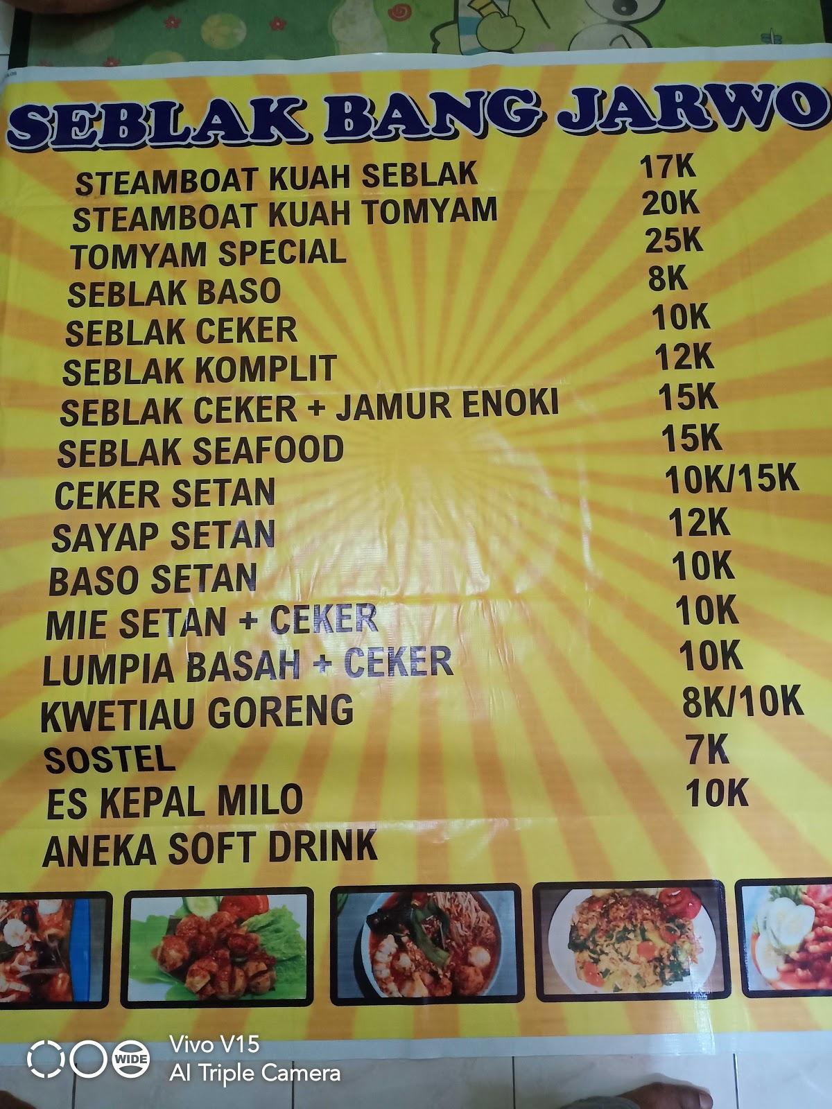 Menu at Seblak Bang Jarwo cafe, Cipedang