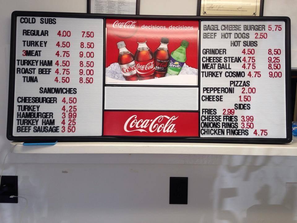 Menu at Smith's Subs & Pizza restaurant, Williamsport