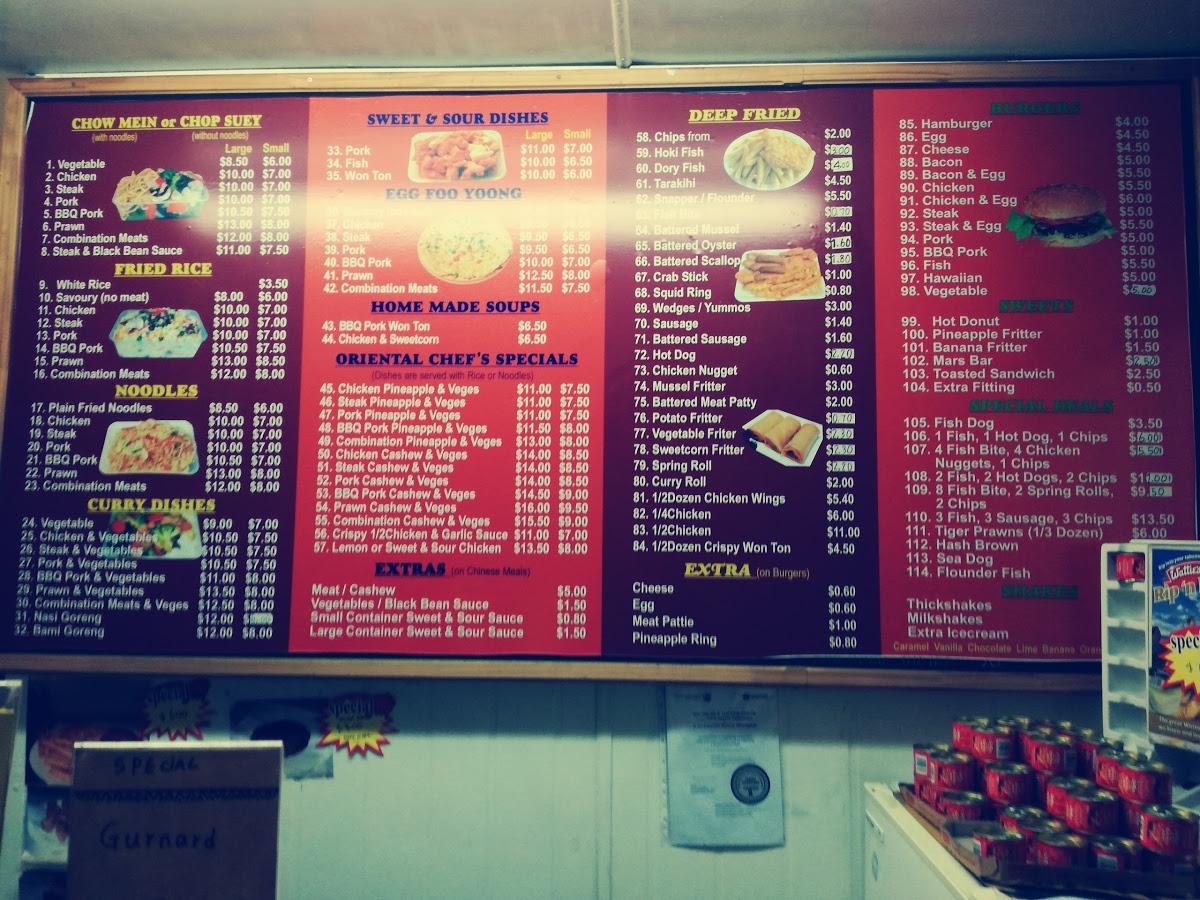 Menu at New Tui Lunch Takeaway restaurant, Whangarei