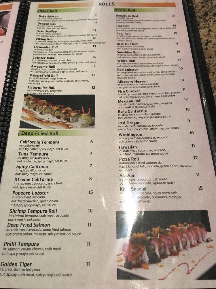 Menu at Kalbi King Korean BBQ & Sushi, Bakersfield