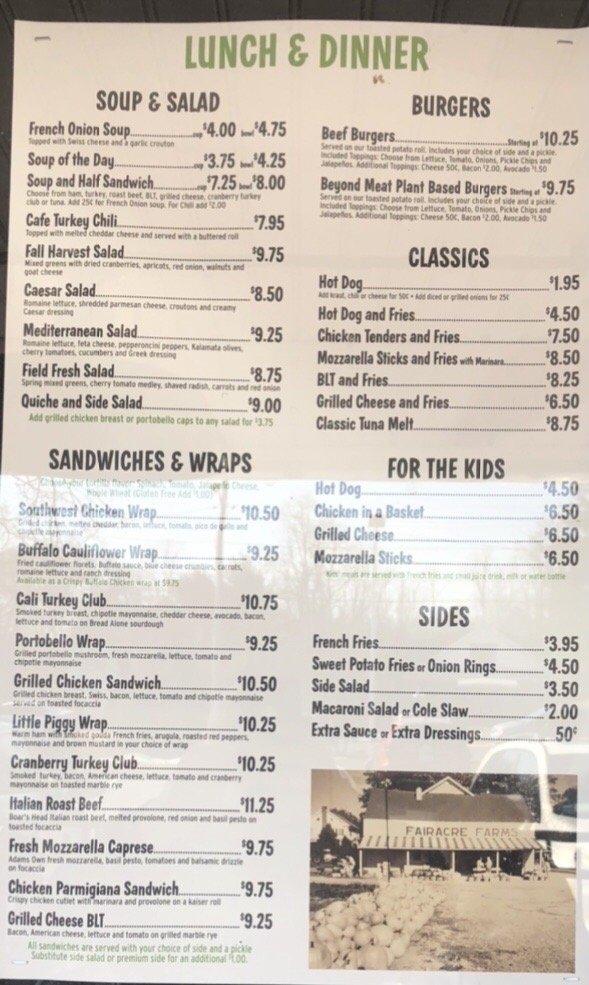 Menu at Adams Cafe, Poughkeepsie, 765 Dutchess Turnpike