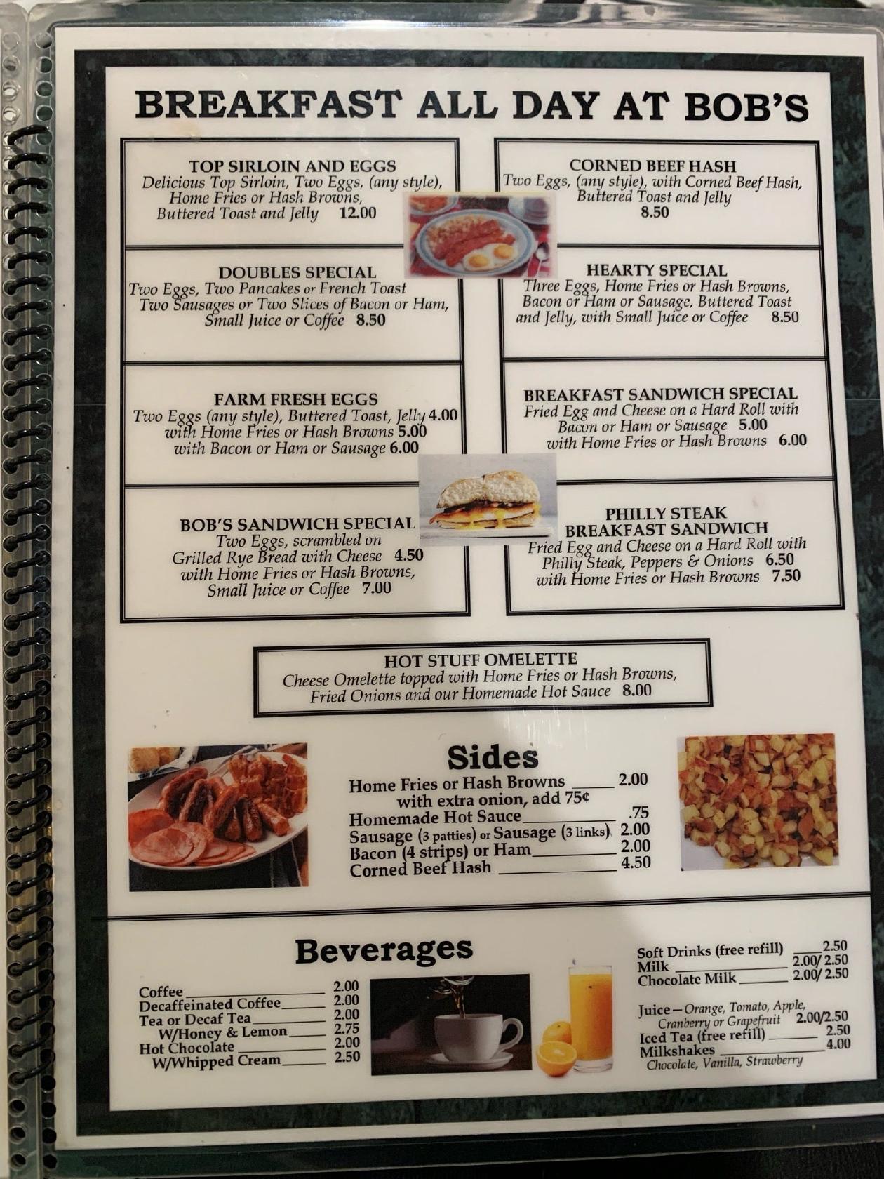 Menu at Bob's Diner restaurant, Rochester, E Henrietta Rd
