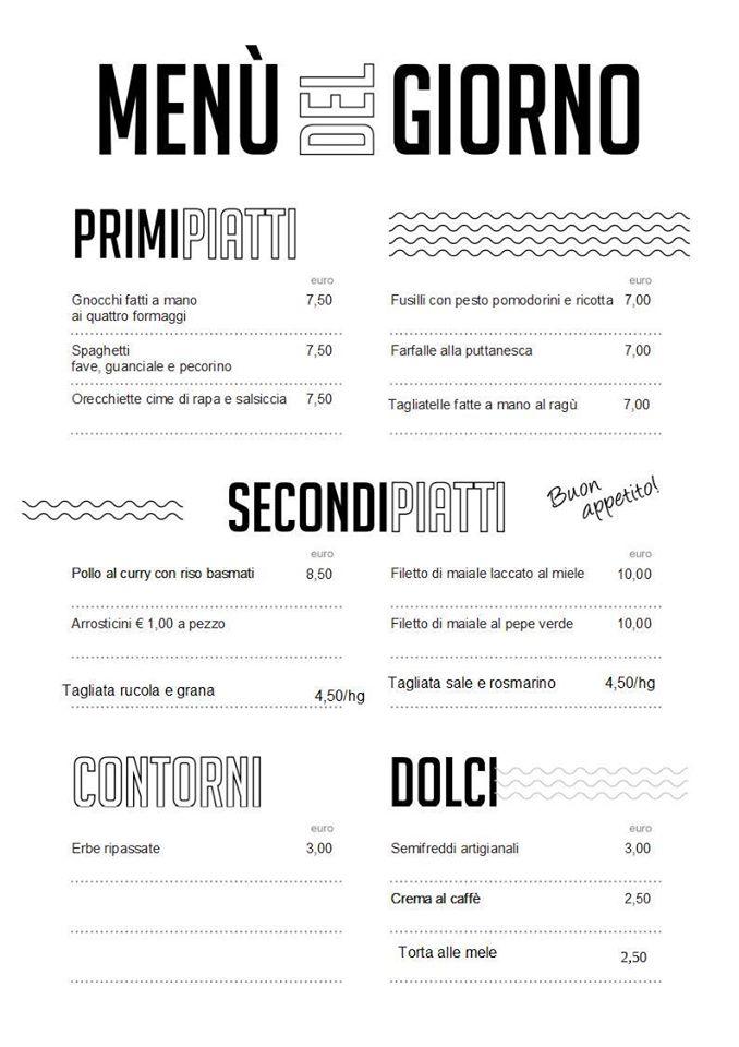 Menu at Miki Bar, Fabriano
