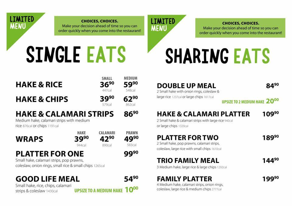 Carta del restaurante Fishaways, Rustenburg, Shop No 22 Midtown Mall ...
