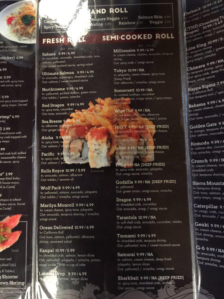 Menu at Sakana Sushi restaurant, Reno, Northtowne Ln # L