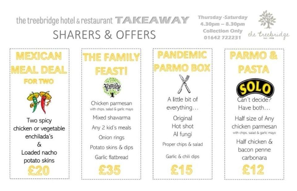 Menu at The Treebridge Hotel pub & bar, Middlesbrough