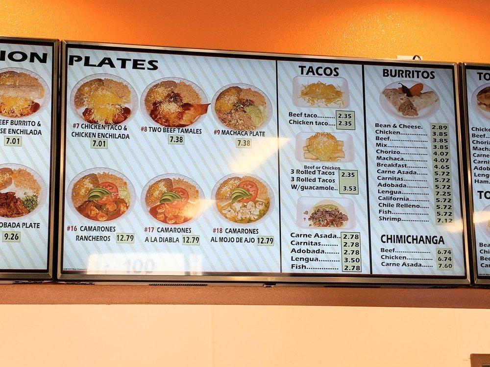 Menu at Don Tortaco Mexican Grill restaurant, Las Vegas, 4820 S Eastern Ave