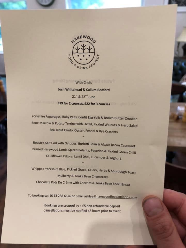 Menu at Muddy Boots Cafe, Leeds