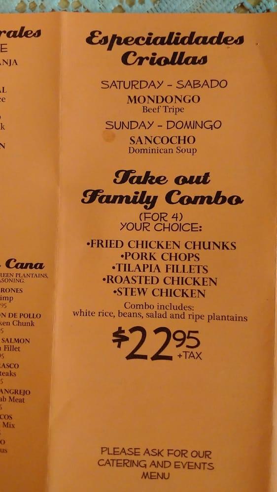 Menu at Punta Cana Restaurant, Dominican Food Traditional & Authentic ...