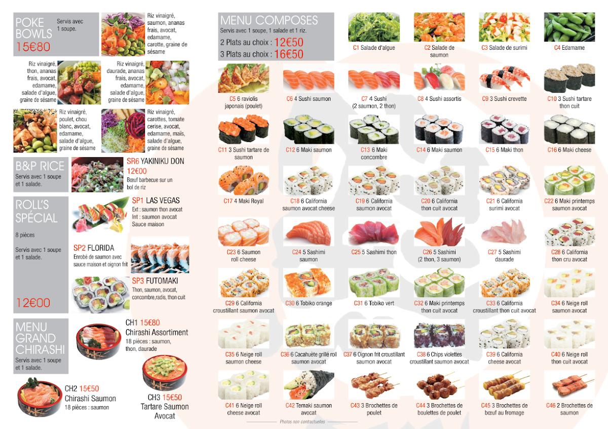 Menu at Sen Sushi restaurant, Courbevoie