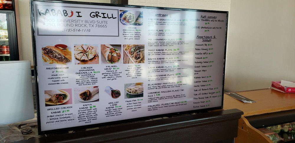 Menu at Kababji Grill restaurant, Round Rock