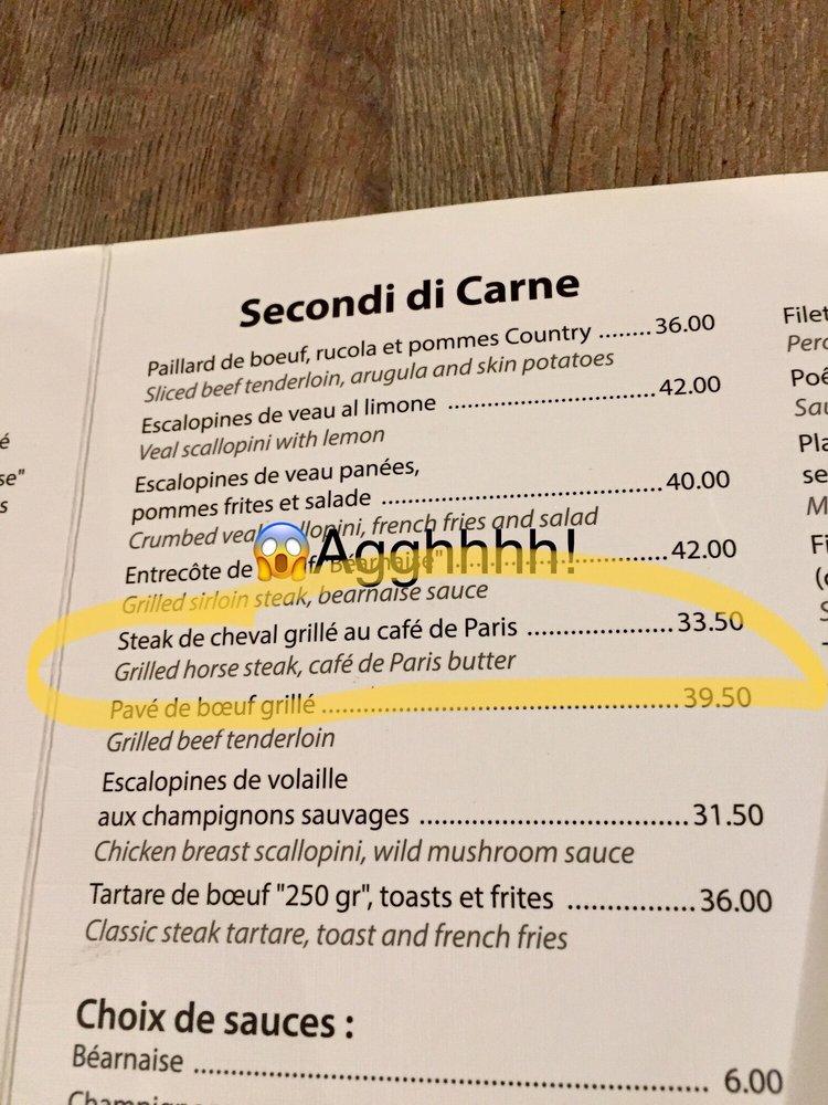 Menu da Restaurant Pizzeria au Parc, Montreux, Grand' Rue 38