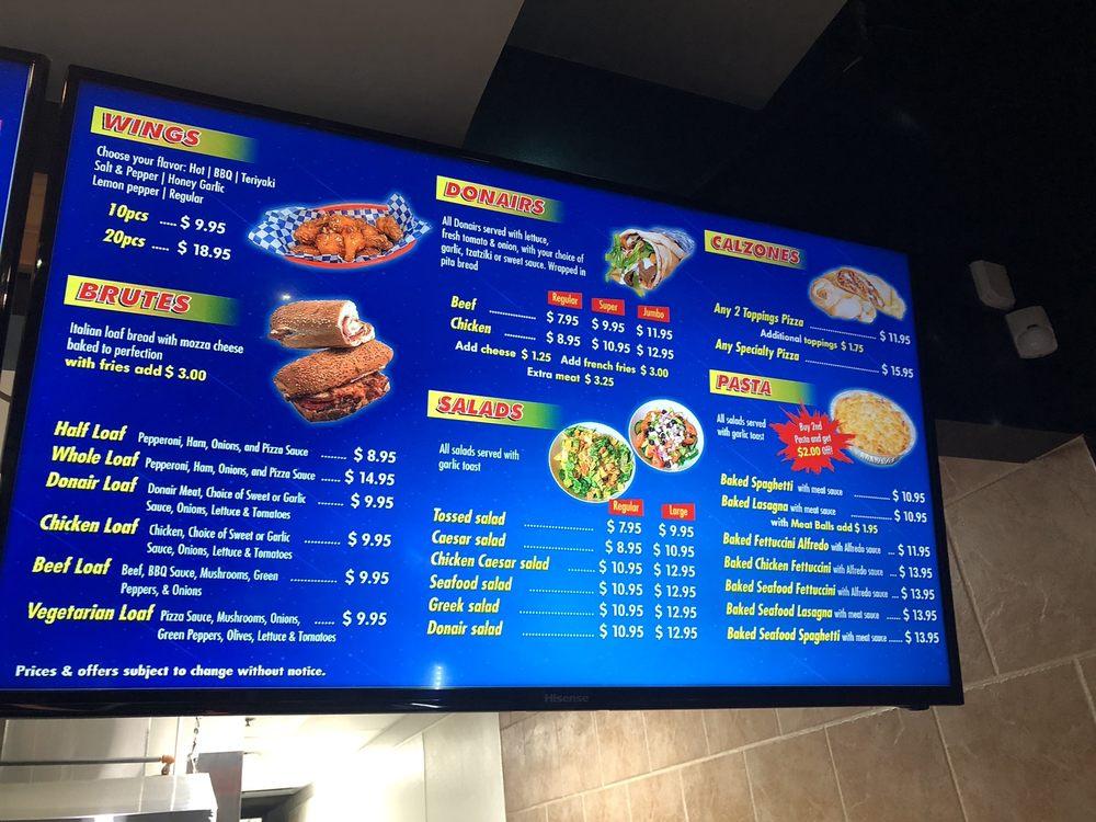 Menu at U.F.O. Pizza pizzeria, Edmonton