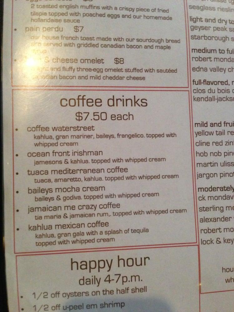 Menu at Water Street Catering pub & bar, Corpus Christi