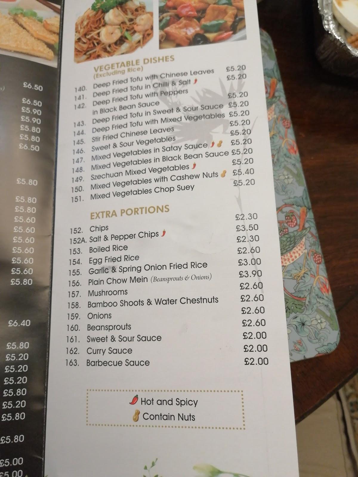 Menu at Chung Ying fast food, Worcester, 154 London Rd