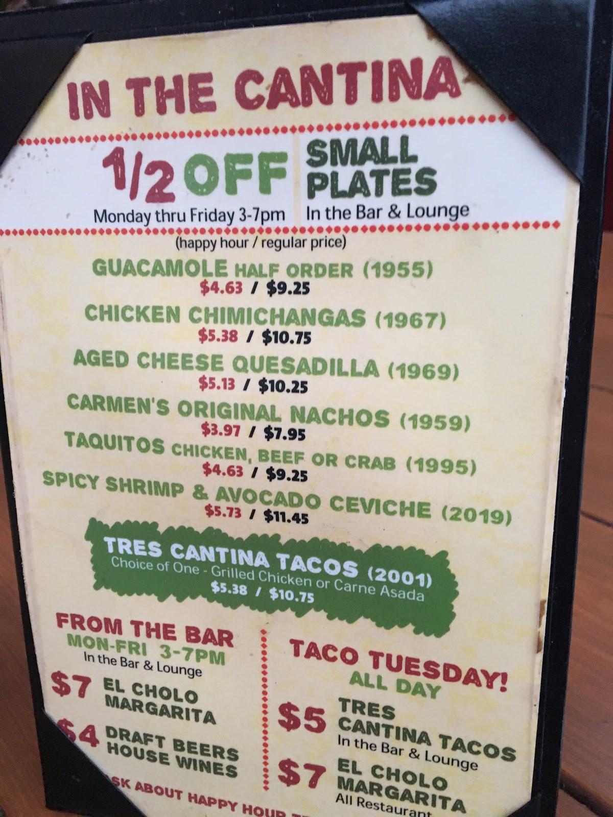 Menu at El Cholo pub & bar, Santa Monica, Wilshire Blvd