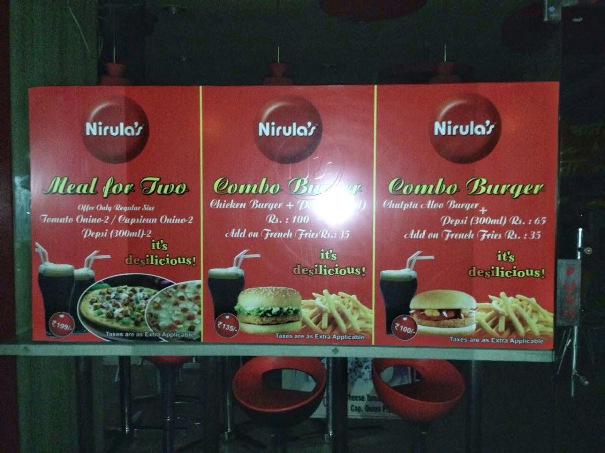 Menu at Nirula's, Siwaya-Jamalullapur
