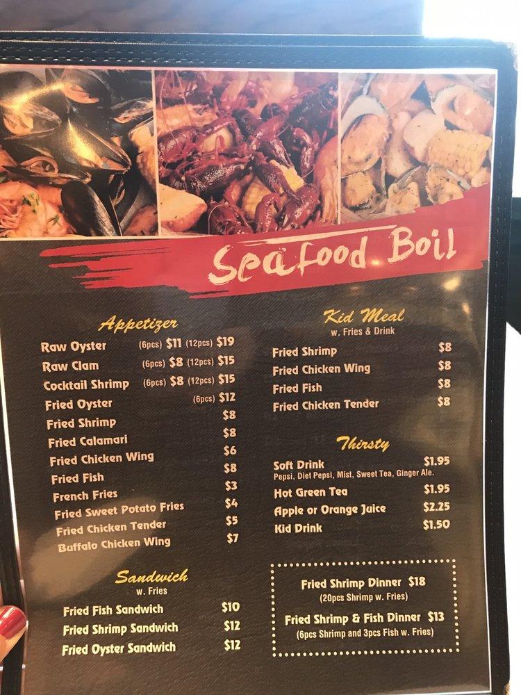 Menu at Seafood Boil restaurant, North Brunswick Township