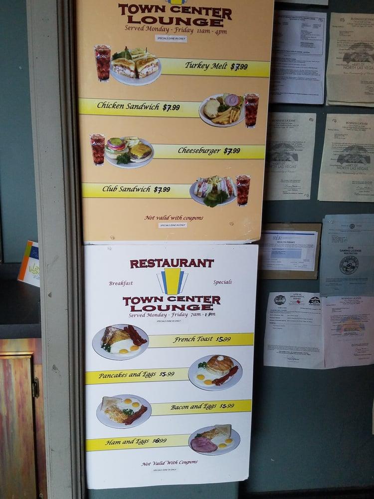 Menu at Town Center Lounge II pub & bar, North Las Vegas, W Cheyenne Ave