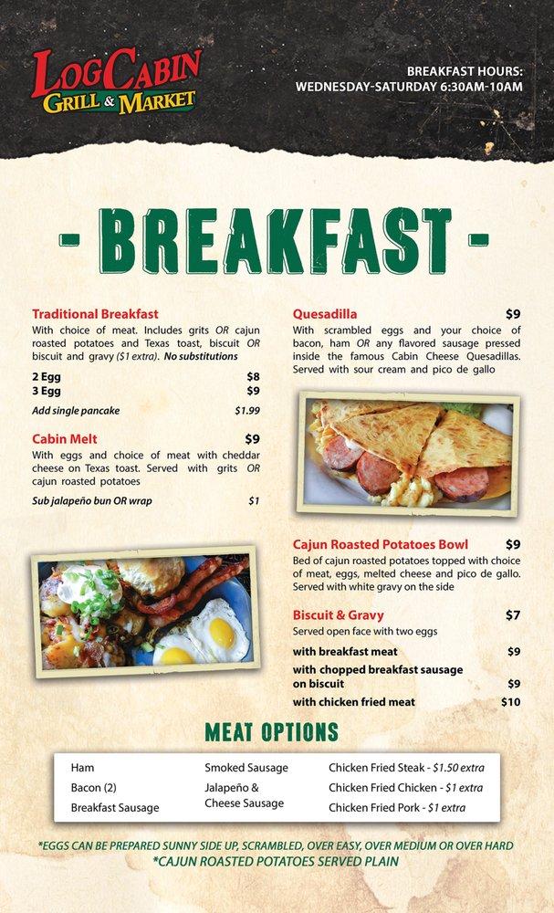 Menu at Log Cabin Grill & Market BBQ, Ruston