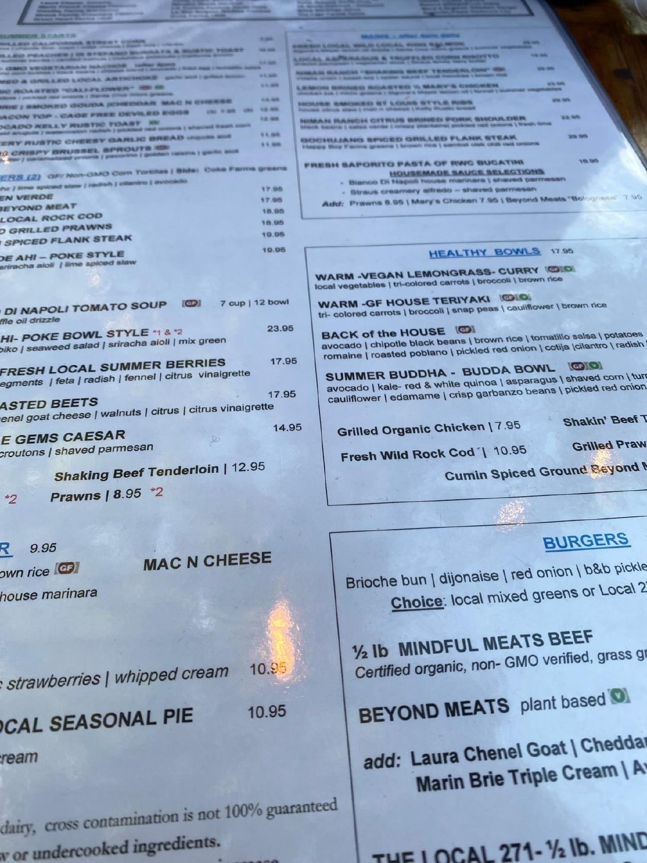 Menu at Local Union 271 pub & bar, Palo Alto