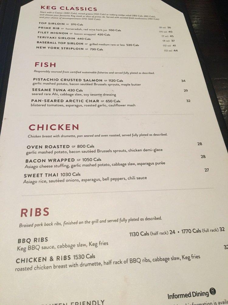 Menu at The Keg Steakhouse + Bar - Dixon Road, Toronto, 927 Dixon Rd