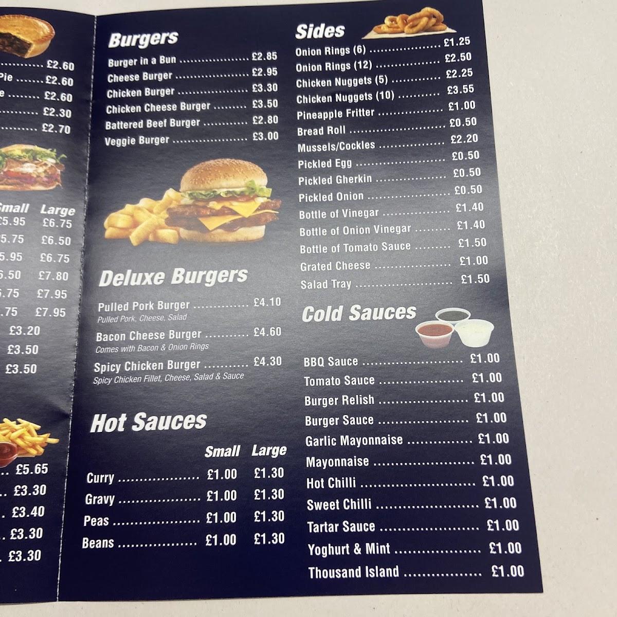 Menu at The Old Village Fish & Chip Shop restaurant, Corby