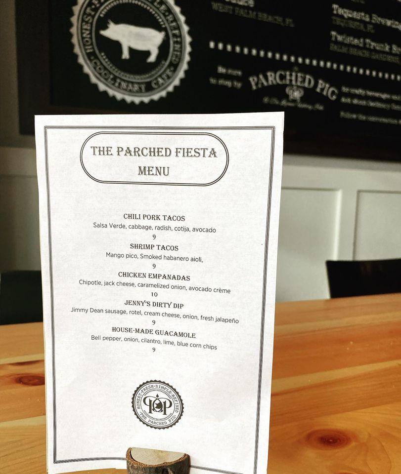 Menu at Coolinary and the Parched Pig pub & bar, Palm Beach Gardens