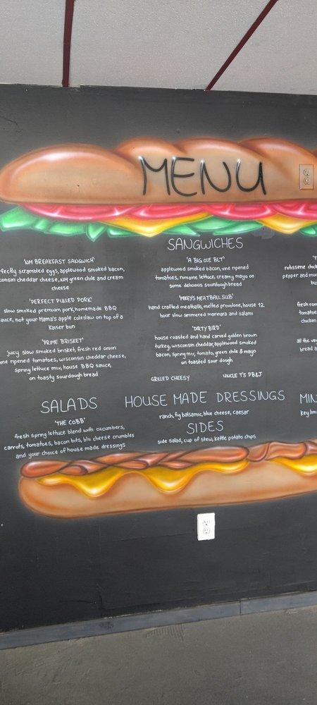 Menu at Uncle T's desserts, Rio Rancho