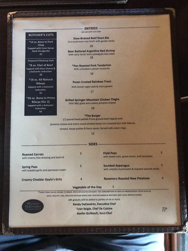 Menu at Friends Grille and Bar, Valdosta