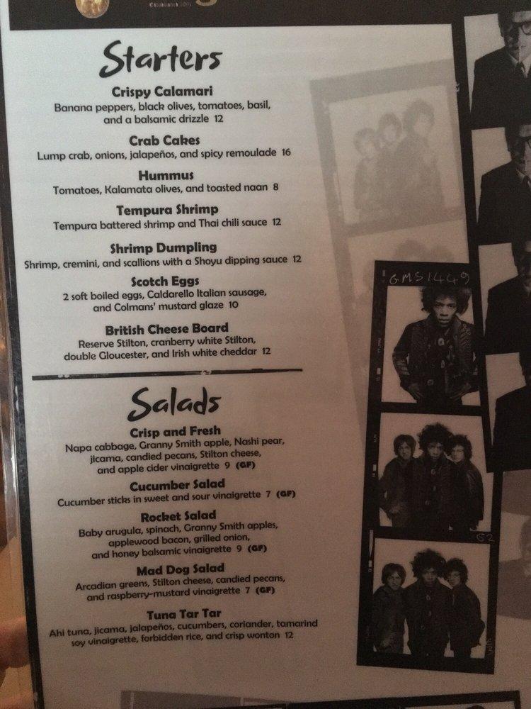 Menu at Mad Dogs & Englishmen restaurant, Tampa