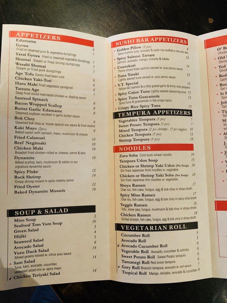 Menu at Zakura restaurant, Amagansett