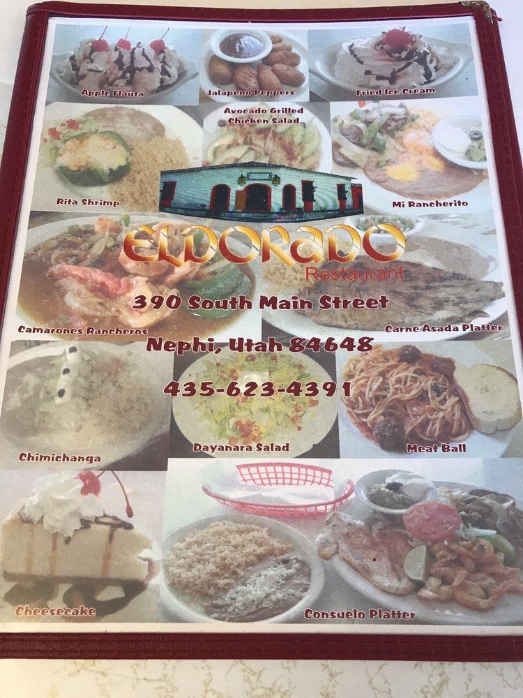 Menu at El Dorado restaurant, Nephi